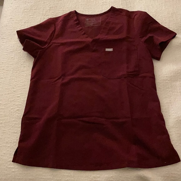 Figs | Other | Catarina One Pocket Maroon Scrub Top | Poshmark